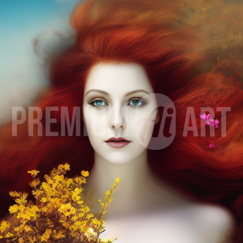 Woman with Long Red Hair - Photo #144 - Premium AI Art - AI Generated ...